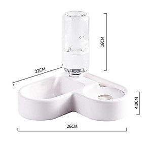 BESUFY 500ml Pet Dogs Cats Automatic Drinking Bottle Heart Feeding Bowl Water White