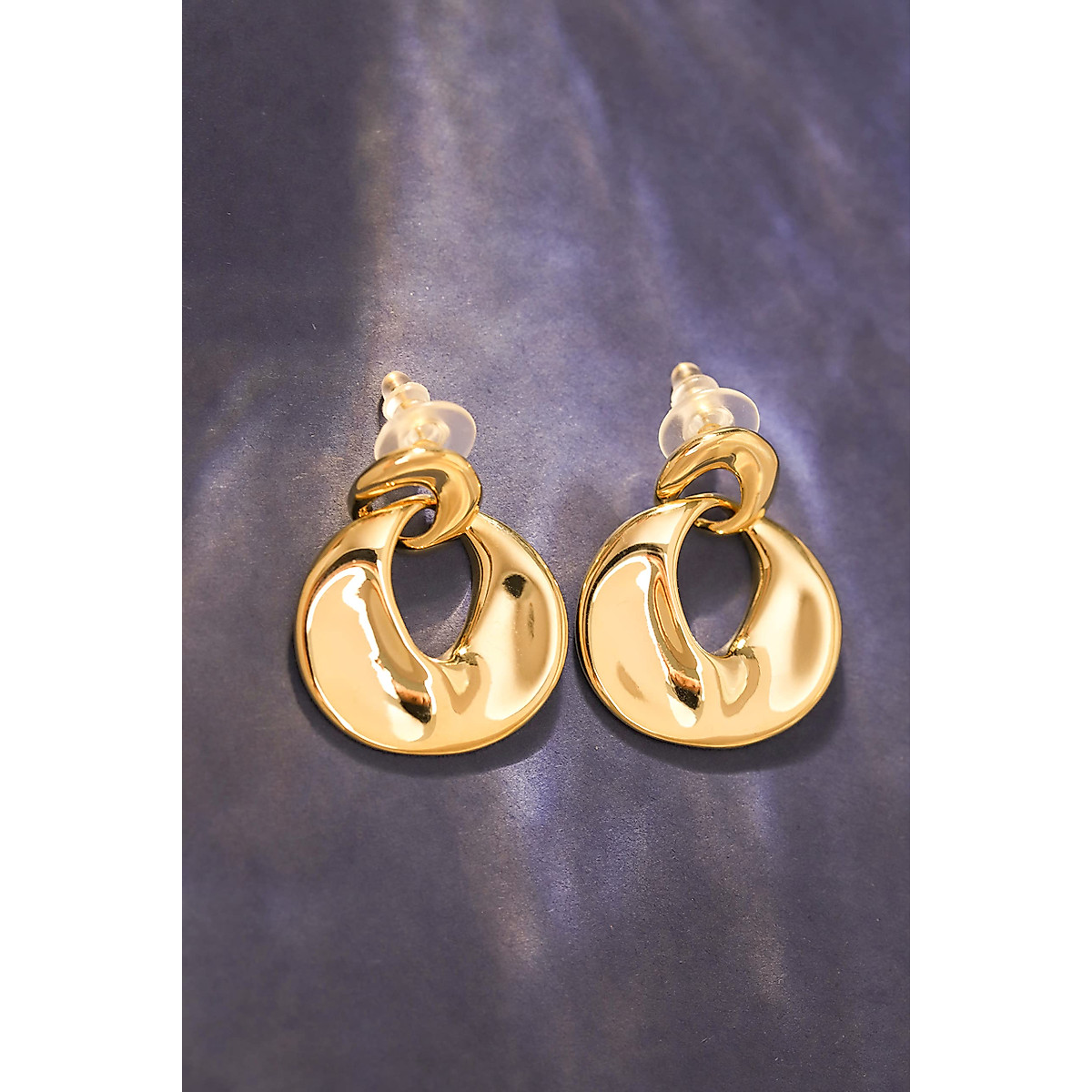 Teitze Gold Dangle Earrings 18k Gold Plated S925 Silver Post Lightweight Drop Earring For Elegant Women Ladies Gift (drop yellow)