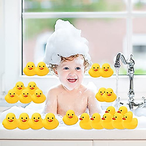 Rubber Duck Bath Toys , 50Pack Mini Rubber Ducky Rubber Duck Bulk Float Duck Baby Bath Toy, Shower Birthday Party Favors Gift Classroom Summer Beach Pool Party Games