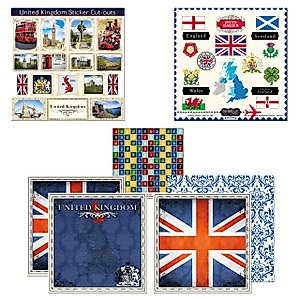 Scrapbook Customs Themed Paper and Stickers Scrapbook Kit, United Kingdom Sightseeing