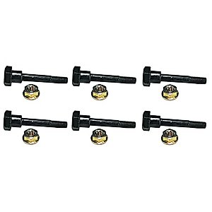 LAWN & GARDEN AMC 6 Pack, Compatible with Honda Snowblower Shear Pins & Nut Part #'s 90102-732-010 & 90114-SA0-000, Code 1410182, 1533355