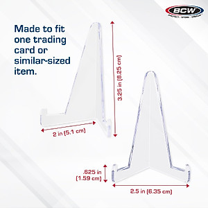 Acrylic Card Stands by BCW – Set of 10 Picture Display Stands – Crystal Clear Transparent Mini Easel – Durable & Sturdy Design – Ideal for Home Display, Office, Shop, Special Events