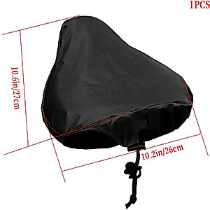 LUTER Waterproof Bike Seat Cover with Drawstring, Protective Water Resistant Bicycle Saddle Rain Dust Cover (Black)