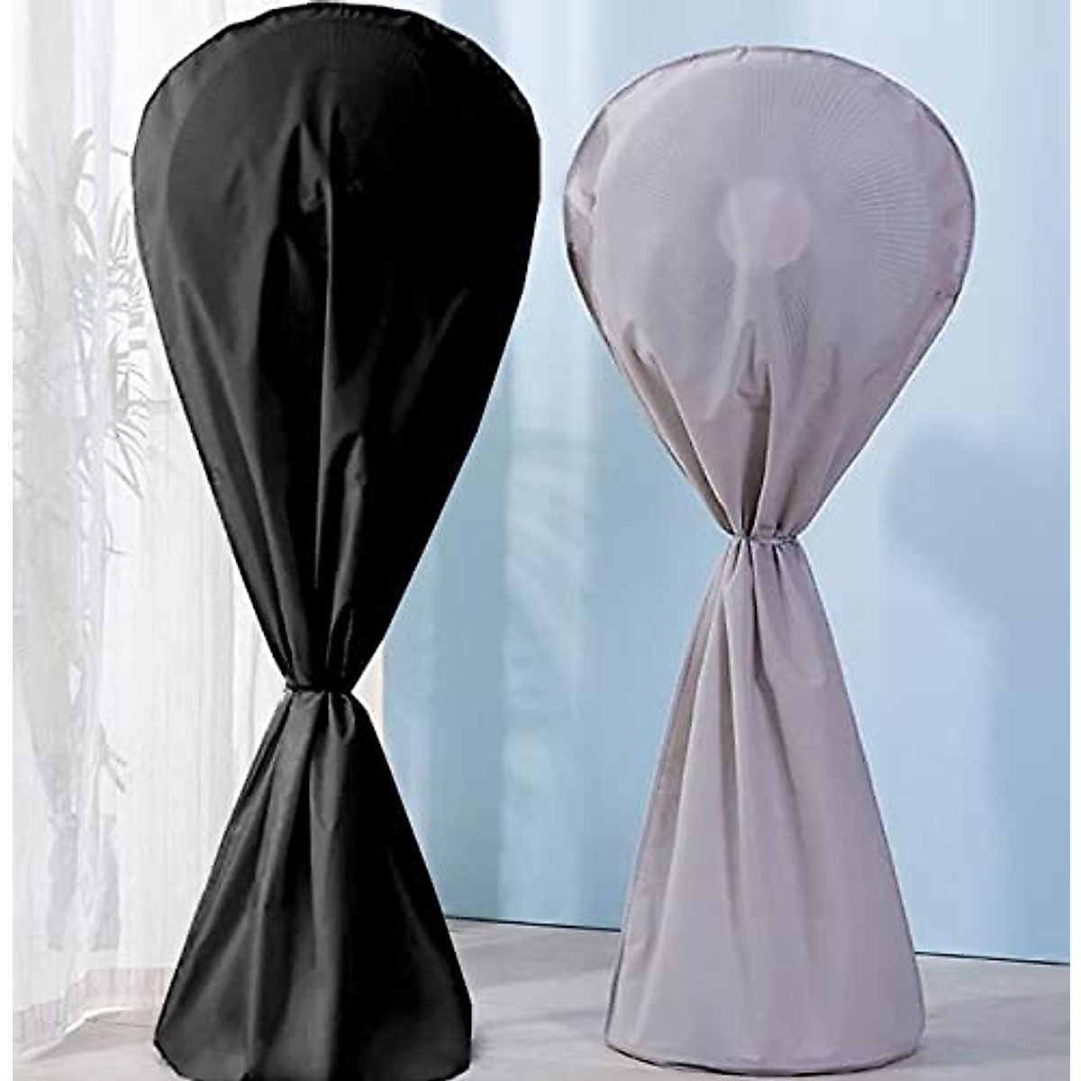 SUNSURE Floor Fans Cover 57x29in Electric Fan Dust Cover Waterproof Dustproof Cover Fans Protection for Floor Pedestal Stand Fans (Black)