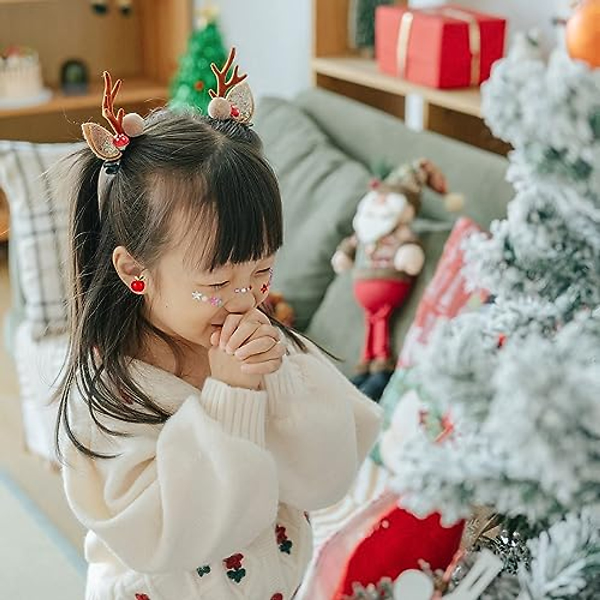 Small Apple Stud Earrings Cute Fruit Red Enamel Statement Earring Studs Posts Fashion Jewelry Gifts for Women Girls Christmas Eve Xmas