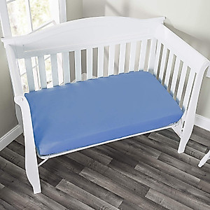 Everyday Kids 2 Pack Fitted Boys Crib Sheet, 100% Soft Breathable Sheet, Fits Standard Size Crib Mattress 28in x 52in, Nursery Sheet - Train/Light Blue