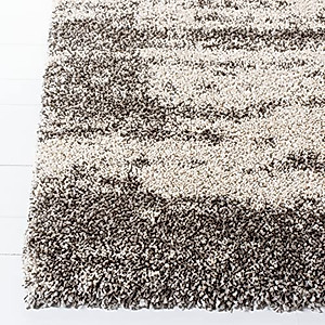 Safavieh Hudson Shag Collection Accent Rug - 2' x 3', Ivory & Grey, Abstract Design, Non-Shedding & Easy Care, 2-inch Thick Ideal for High Traffic Areas in Entryway, Living Room, Bedroom (SGH203A)