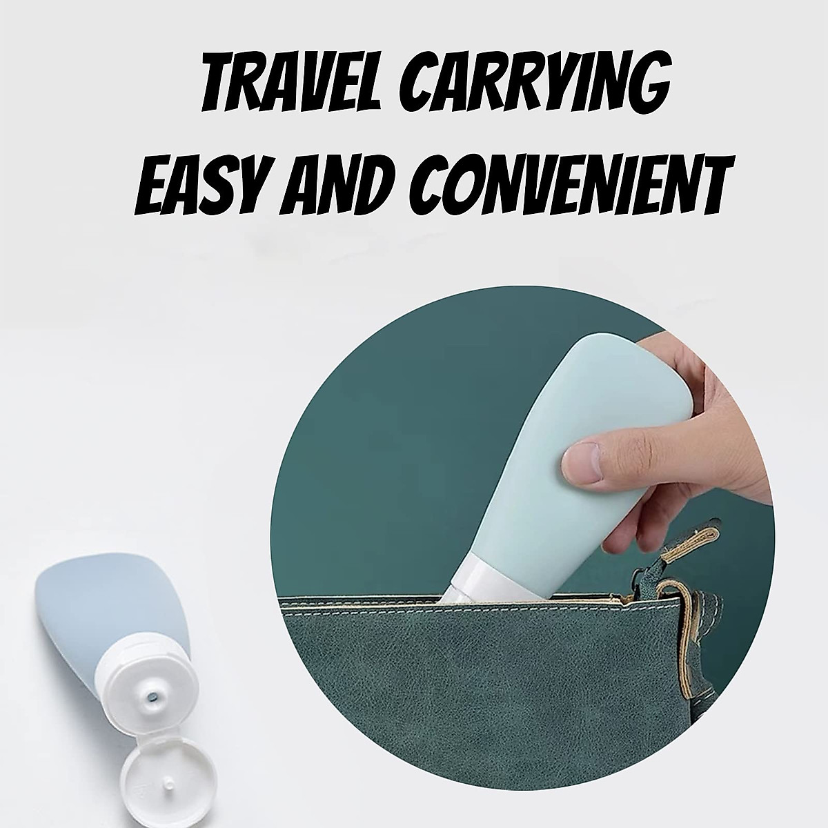 Portable Travel Bottles Leak Proof,4pcs*60ml Travel Containers for Travel Size Toiletries,Travel Bottle Set for Toiletries Shampoo Conditioner Lotion