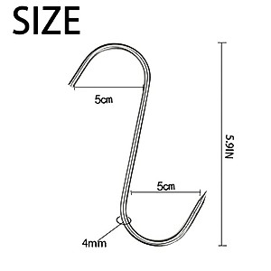 Meat Hooks,Premium Stainless Steel Butcher Hook Smoking Hooks, Meat Processing for Hanging, Butchering, Smoking, BBQ, Grilling, and Hanging Drying Tool (5.9IN)