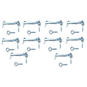 MI MADOL IMPORTS, LLC MADOL Safety Latch with Eye and Hook [2844-10] Pack of 10- ALDABA o GANCHO con Cerrojo para cerrar puerta o Ventana (10)