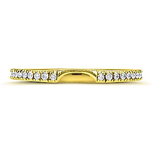 Kobelli Notched Diamond Wedding Band 1/8 CTW in 14k Gold - 7.5 / yellow-gold