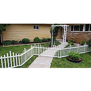 Zippity Outdoor Products ZP19001 No Dig Madison Vinyl Picket Fence, White, 30" x 56.5" (1 Box, 2 Panels), 1 x Pack of 2