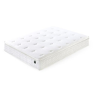 ZINUS 13 Inch Euro Top Pocket Spring Hybrid Mattress, California King, Pressure Relief, Pocket Innersprings for Motion Isolation, Mattress in A Box
