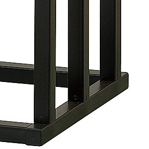 MyGift 33 Inch Black Chrome Plated Metal Freestanding Bathroom Towel Rack Stand with 3 Tier Bamboo Wood Bar, Laundry Room Drying Rack Stand