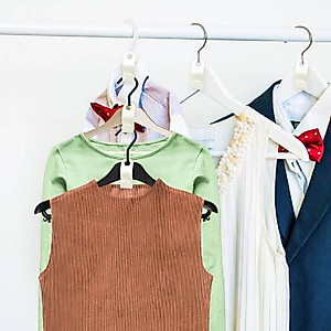 50Pcs Clothes Hanger Connector Hooks, Hanger Extender Clips Clothes Hangers for Heavy Duty Space Saving Cascading Connection Hooks for Clothes Closet (White)