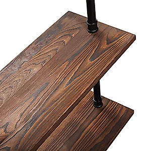 Pipe Floating Shelves, 2-Tiers Industrial Pipe Wall Shelves Bookshelf, Rustic Wall Mount Corner Shelf with Metal Frame, Storage Shelves for Bathroom, Bedroom, Kitchen, Living Room