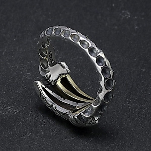 925 Sterling Silver Dragon Claw Ring for women men ~ Silver Claw Ring ~ adjustable ring