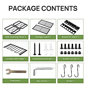 SINPUDA Power Tool Organizer, Heavy Duty 3-Layer Metal Drill Holder Wall Mount for Garage Tool Organizers and Storage - Floating Tool Shelf for Power Tools and Accessories