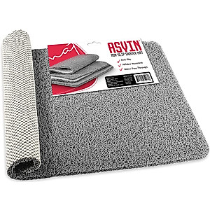Asvin Soft Textured Bath, Shower, Tub Mat, 24x16 Inch, Phthalate Free, Non Slip Comfort Bathtub Mats with Drain, PVC Loofah Bathroom Mats for Wet Areas, Quick Drying