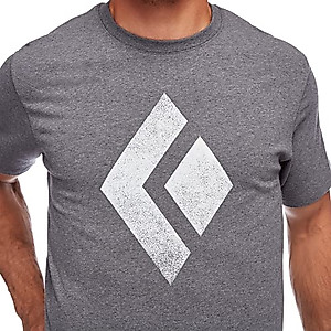 Black Diamond Mens Chalked Up Short Sleeve Tee Shirt, Charcoal Heather, X-Large