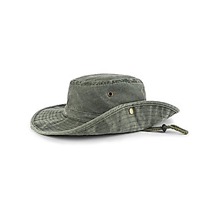 Zylioo XXL Washed Boonie Hats,Size 8 Travel Sun Hats for Hiking Camping Safari,Oversized Fitted Fishing Hat 64cm Army Green