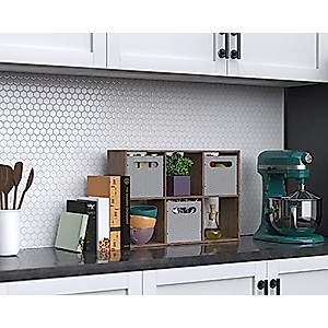 ClosetMaid Mini 6-Cube Desktop Storage Wall Mount Organizer, Weathered Teak