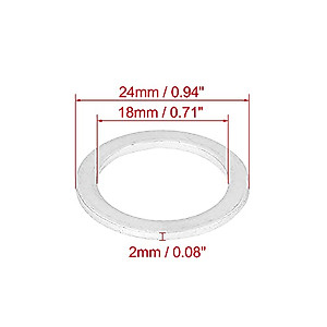 X AUTOHAUX 10pcs M18 Silver Tone Car Oil Drain Plug Gaskets Replacement for Porsche 900-123-106-30