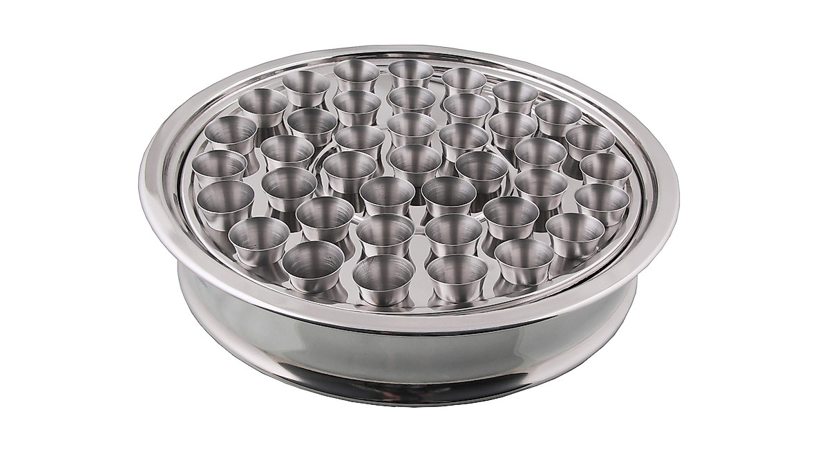 Mayur Exports Communion Ware Set with Cups and Tray | Silver Stainless Steel