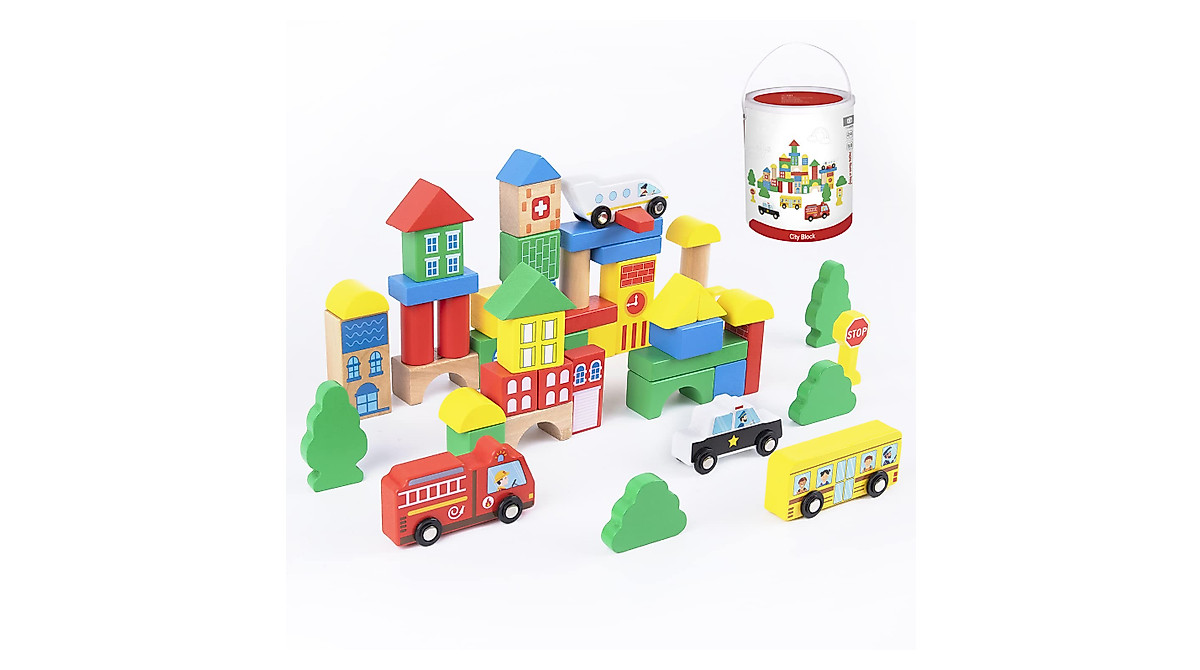 TOOKYLAND Wooden City Building Blocks for Kids