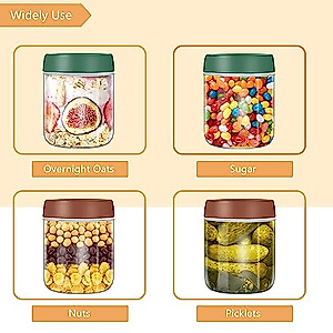 CHEODIN 2 Pack Overnight Oats Containers with lids, 16 oz Extra Thick Overnight Oats Glass Jars for Milk, Cereal, Fruit, Large Capacity Wide Mouth Leak Proof Storage.