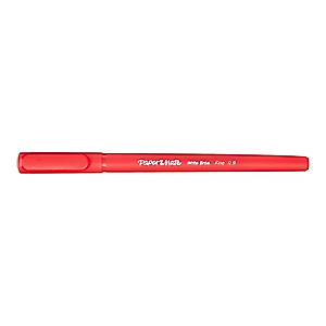 Paper Mate Write Bros. Ballpoint Pens, Fine Point, Red Ink, 1-Dozen