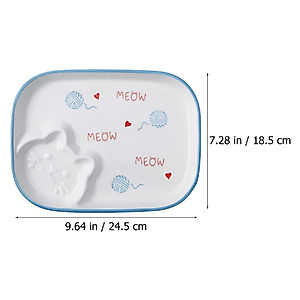 Hemoton Japanese Sushi Plates Ceramic Dumpling Plate with Sauce Dish Compartment Dip Serving Platter Snack Dessert Tray for Dim Sum Chips Salad Blue