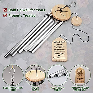 Happy 50th Wedding Anniversary Wind Chime, Parents 50 Years of Marriage, Mom and Dad 50th Year of Wedding, Golden Anniversary Presents for Mom and Dad, Couple Golden Anniversary Keepsake for Parents
