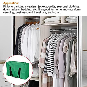 PATIKIL Closet Storage Bags, 2 Pack 35L Capacity Large Waterproof Moving Storage Bag Totes with Strong Handles for Home Camping, Green