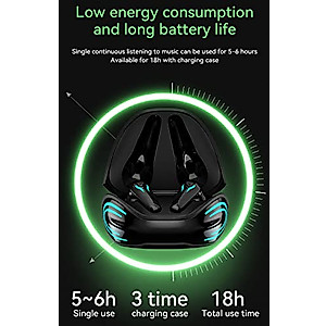 KENKUO Wireless Gaming Earbuds, Active Noise Cancelling Bluetooth Headphones, 60ms Ultra Low-Latency for Gaming, ENC Call Noise Cancelling Bluetooth 5.1 with Deep Bass, IPX6 Waterproof, Black