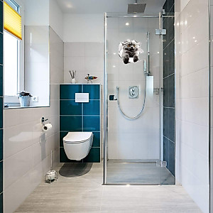 Cieovo 3D Removable Cats Large Wall Stickers Decals Cute Animal Wall Sticker Mural for Kids Cute Cat Decor Posters for Nursery Room, Toilet, Kitchen, Offices A Set of 7