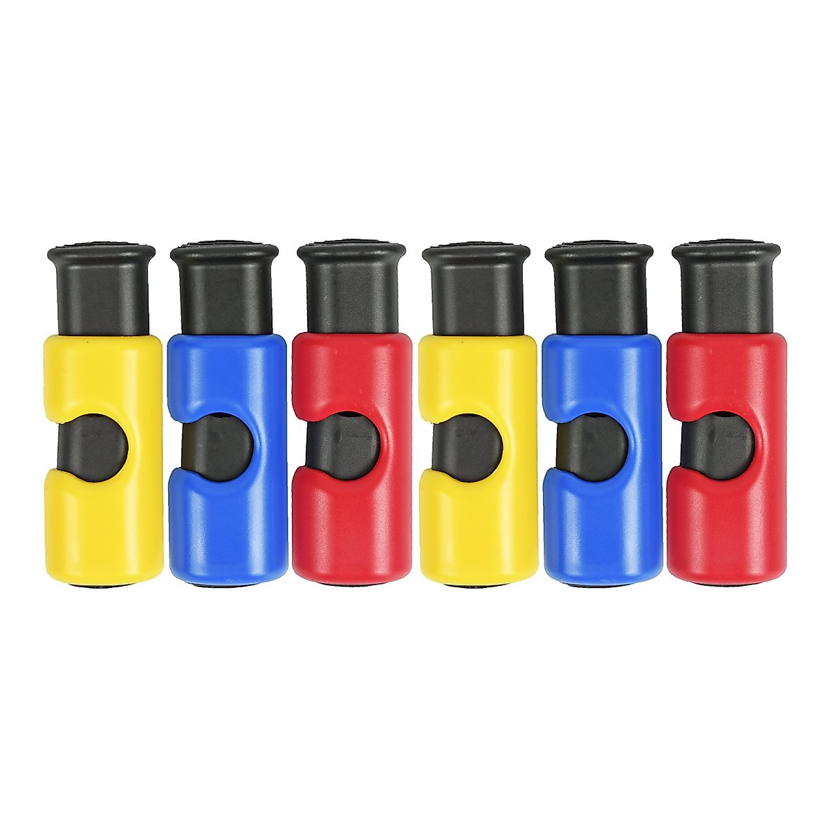 Set of 6 Bread Bag Clips - Cinch Non-Slip Grip Easy Squeeze And Lock - Features 3 Colors for Labeled Organizing