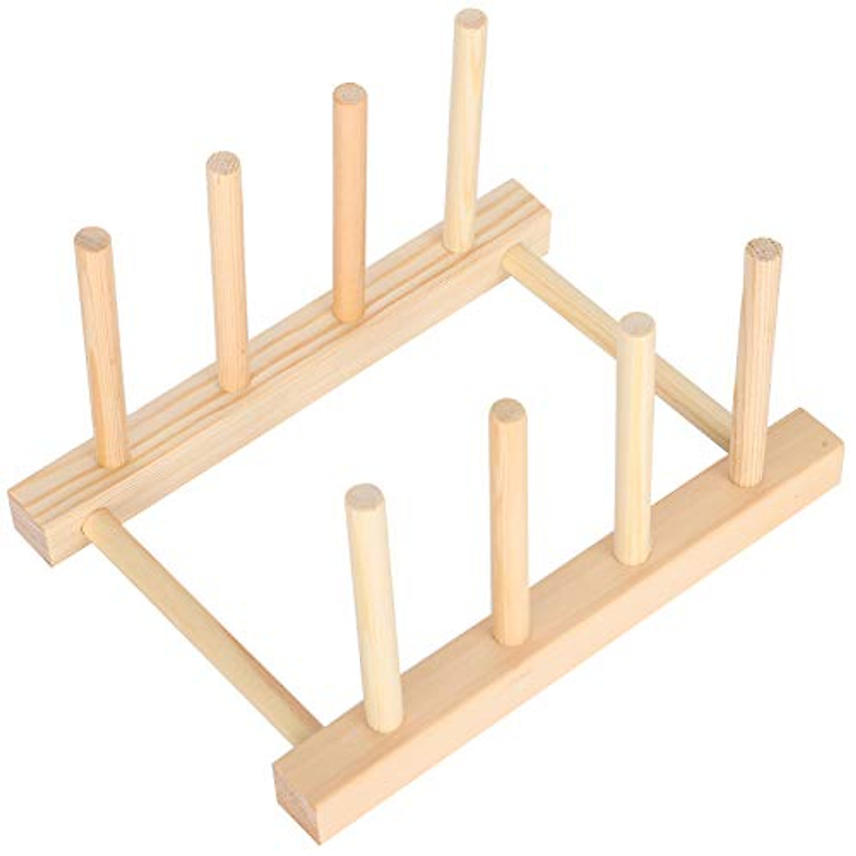 Garosa 3pcs Wooden Dish Rack Plate Rack Stand Pot Lid Holder, Kitchen Cabinet Organizer for Bowl, Cup, Cutting Board, Pot Lid