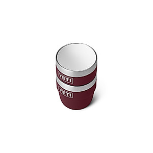 YETI Rambler 4 oz Stackable Cup, Stainless Steel, Vacuum Insulated Espresso/Coffee Cup, 2 Pack, Wild Vine Red