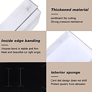 Fumete 150 Pieces Cardboard Jewelry Boxes Marble White Gift Case Paper Gift Boxes for Bracelets Small Gift Wrap Boxes for Necklace Earring Ring Anniversaries Wedding, 2.17 x 3.43 x 1.1 Inch