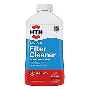 HTH 67071 Swimming Pool Care Filter Cleaner - Removes Dirt, Oil, and Grease Buildup for Crystal Clear Water