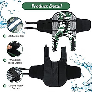 Sheripet Dog Life Preserver, Ripstop Dog Life Vest Large with Reflective Strip & Superior Buoyancy,Girl Dog Life Jacket for Boating & Swimming, Green L