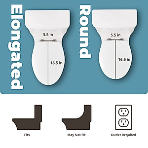 Inus R52 Korean Electric Bidet Toilet Seat, Deodorizer, Cleansing+, Wand Cleaning Heated Seat, Eco Mode, Tankless, Remote Control, Smart Home, Water & Seat Temperature Control, Elongated, White