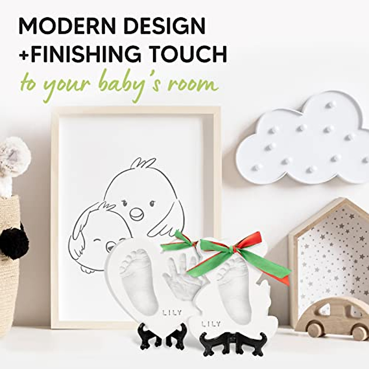 Baby Hand and Footprint Kit - Dog Paw Print Kit, Personalized Baby Footprint Kit, Baby Handprint Ornament Kit, Clay Handprint Ornament Kit for Babies, Baby Shower Gifts for Boys, Girls (with Love)