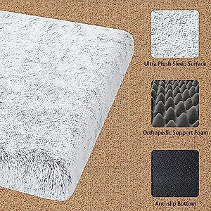 YIZHUOPET Dog Bed, Dog Crate Pad with Removable Washable Pet Mat Cover, Non-Slip Bottom, Waterproof Orthopedic Dog Beds for Large/Medium/Small Dogs (XL(42''x30''x4''), Grey)