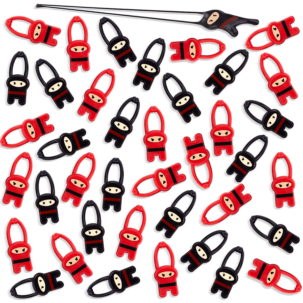 Shindel 40PCS Stretchy Flying Ninjas, Funny Elastic Slingshot Ninja Toys for Boys Girls Great Birthday Gifts Party Favors Classroom Exchange Gift for 8-12