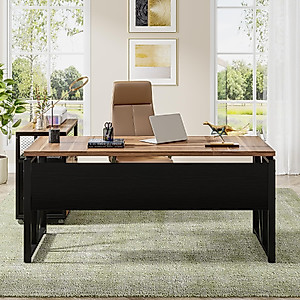 Tribesigns Office Desk with Drawers,63 inches L Shaped Computer Desk with Storage Shelves and Mobile File Cabinet, Executive Desk for Home Office Furniture Sets