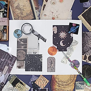 434PCS Scrapbooking Supplies Outer Space Scrapbook Kit Astronomy Aesthetic Celestial Stickers Planet Adventure Scrapbook Paper Stationary Tape A5 Junk Journal Planner Girls Kids Boys DIY Craft Gifts