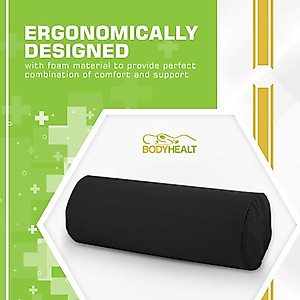 Bodyhealt Neck Roll Pillow - Original Cervical Roll. Round Pillow for Head, Neck, Spine & Back Pain Relief. Circle Pillow, Neck Support Pillow for Sleeping. Cylinder Pillows Firm Lumbar Bolster Pillow