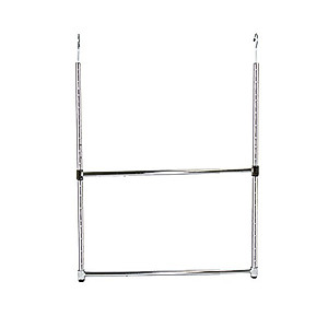 Oceanstar 2-Tier Portable Adjustable Rod Closet Hanger, 23 in, Chrome